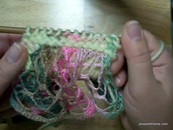 Adding Net Yarn to the Purl Side of Your Work - Jessie At Home