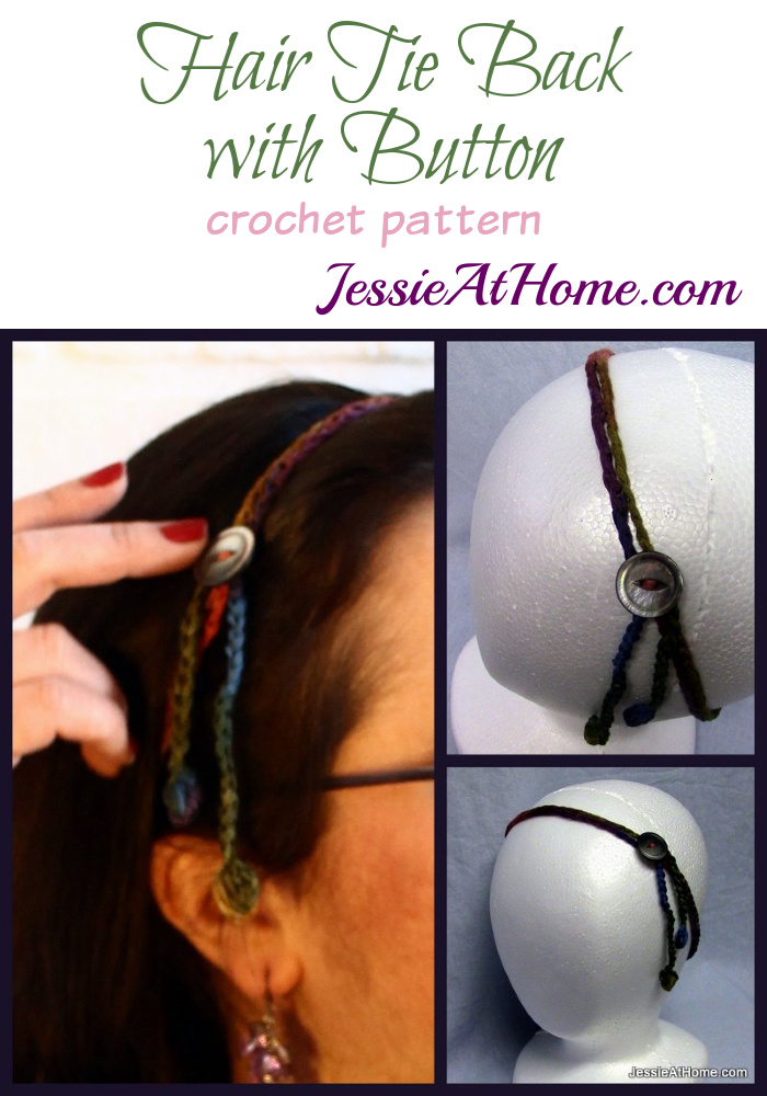 Simple Hair Tie Back with Button - Jessie At Home
