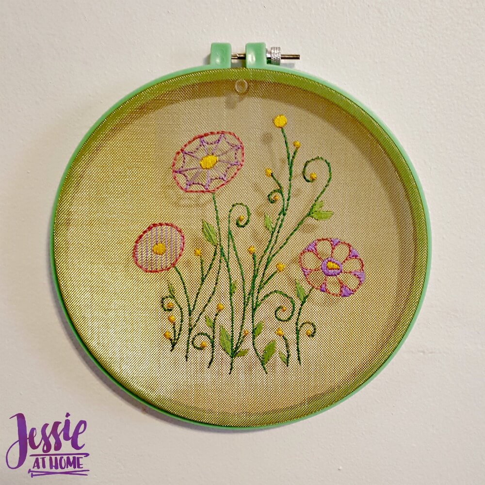 Cork and Mesh Embroidery - oh so cool! - Jessie At Home