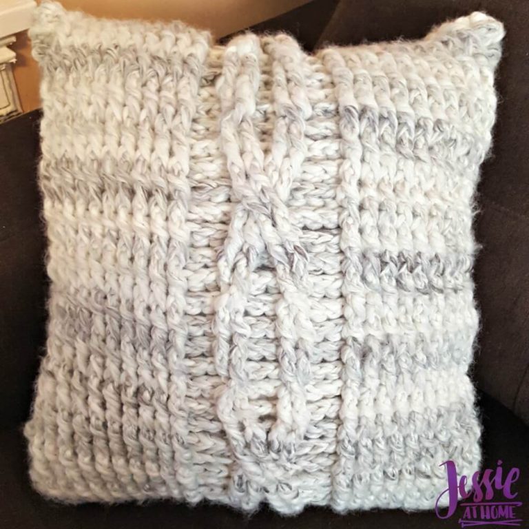 Giant Crochet Cable Pillow - Jessie At Home