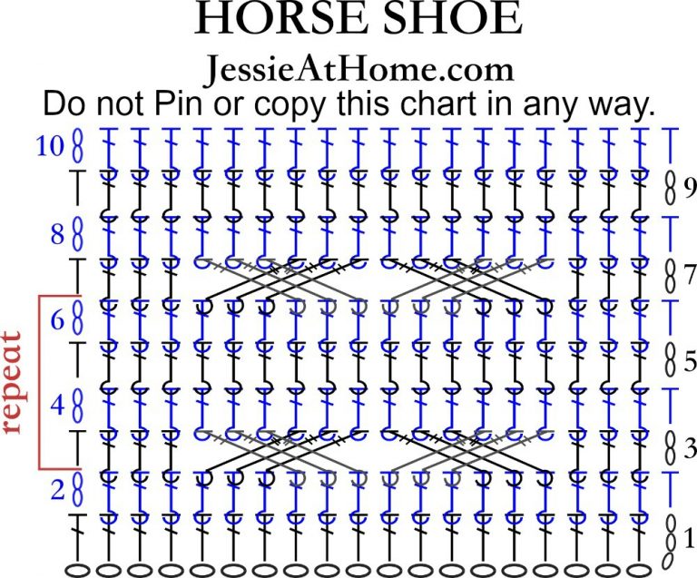 Stitchopedia how to make a crochet horseshoe cable | Jessie At Home