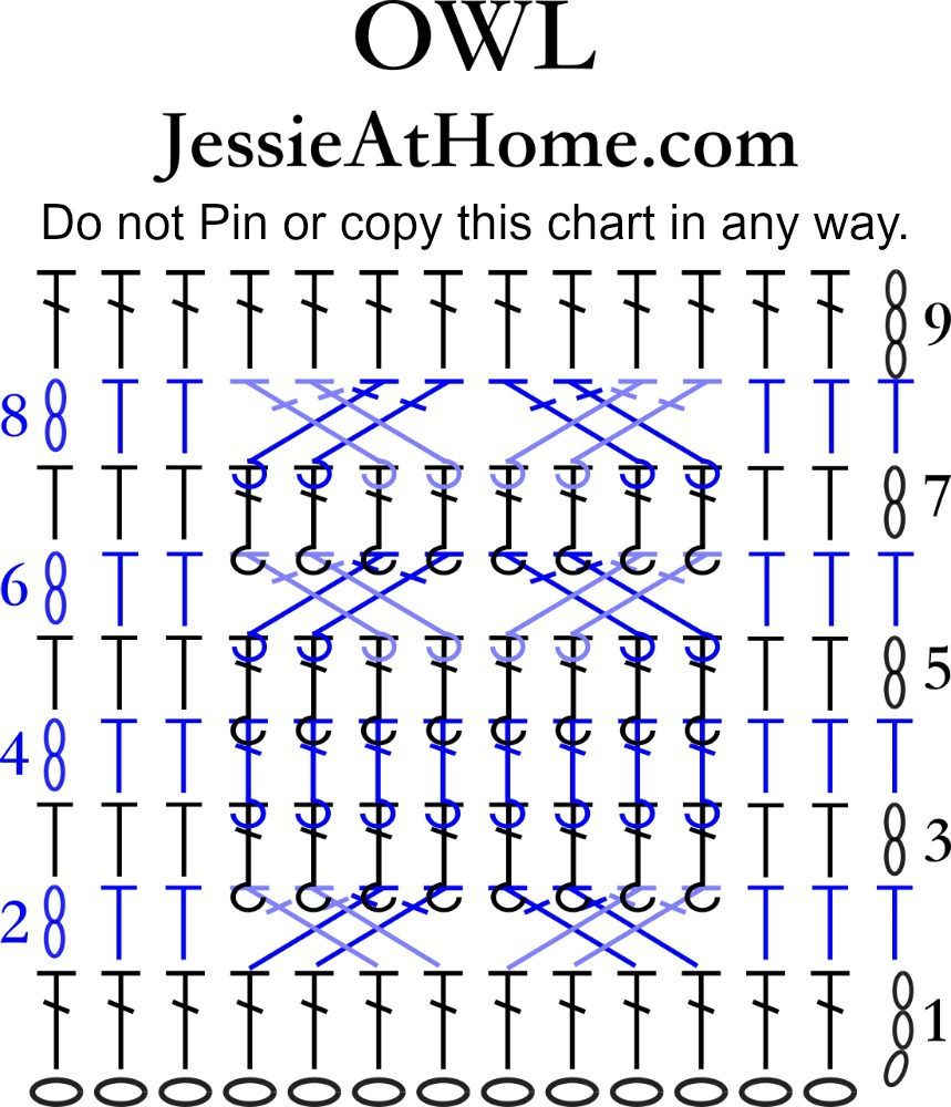 Owl Cable: Crochet Cable Tutorial - Jessie At Home