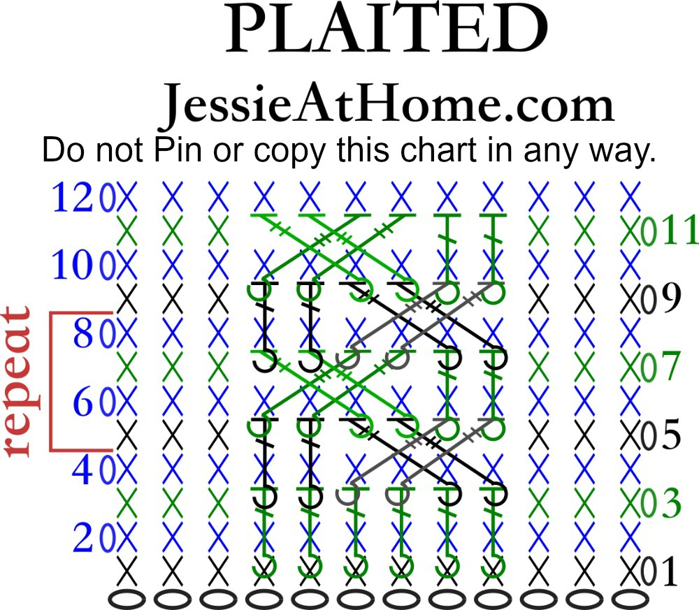 How to make a crochet Plaited Cable w/ chart & video | Jessie At Home