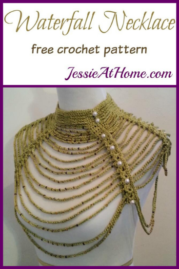 Waterfall Style Crochet Necklace - Free Crochet Pattern - Jessie At Home
