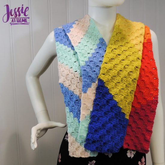 Scarf Squared - Double Crochet C2C Box Stitch Tutorial - Jessie At Home