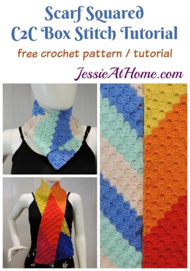 Scarf Squared - Double Crochet C2C Box Stitch Tutorial - Jessie At Home