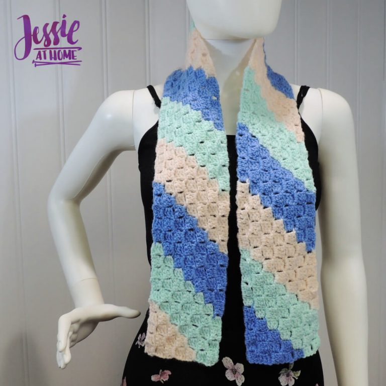 Scarf Squared - Double Crochet C2C Box Stitch Tutorial - Jessie At Home