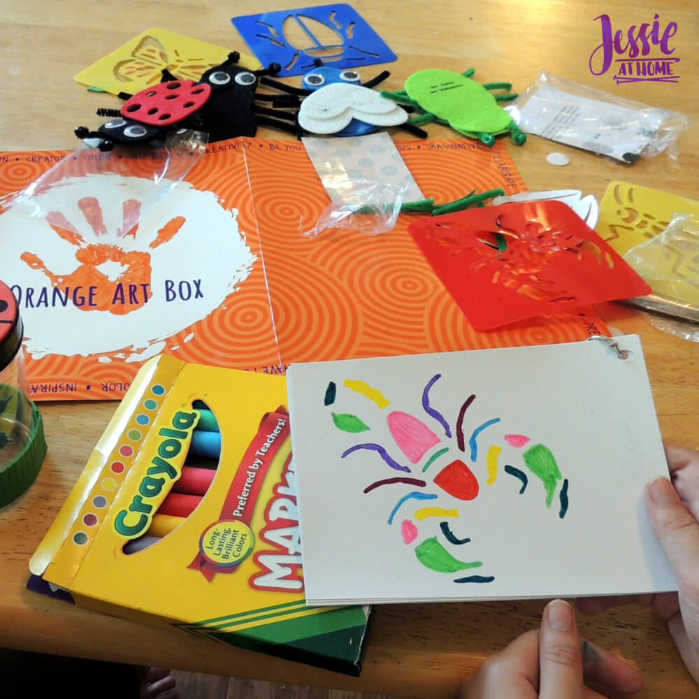 Bug Art For Kids - Buzzin' Bugs - July Orange Art Box Projects