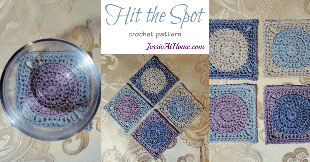 Crochet Circle to Square "Hit the Spot" Coasters - Jessie At Home