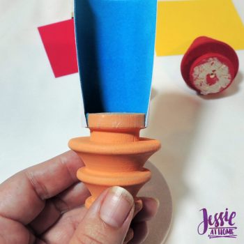 Winter Tree Craft - Mini wood trees with paint, flocking, and beads!