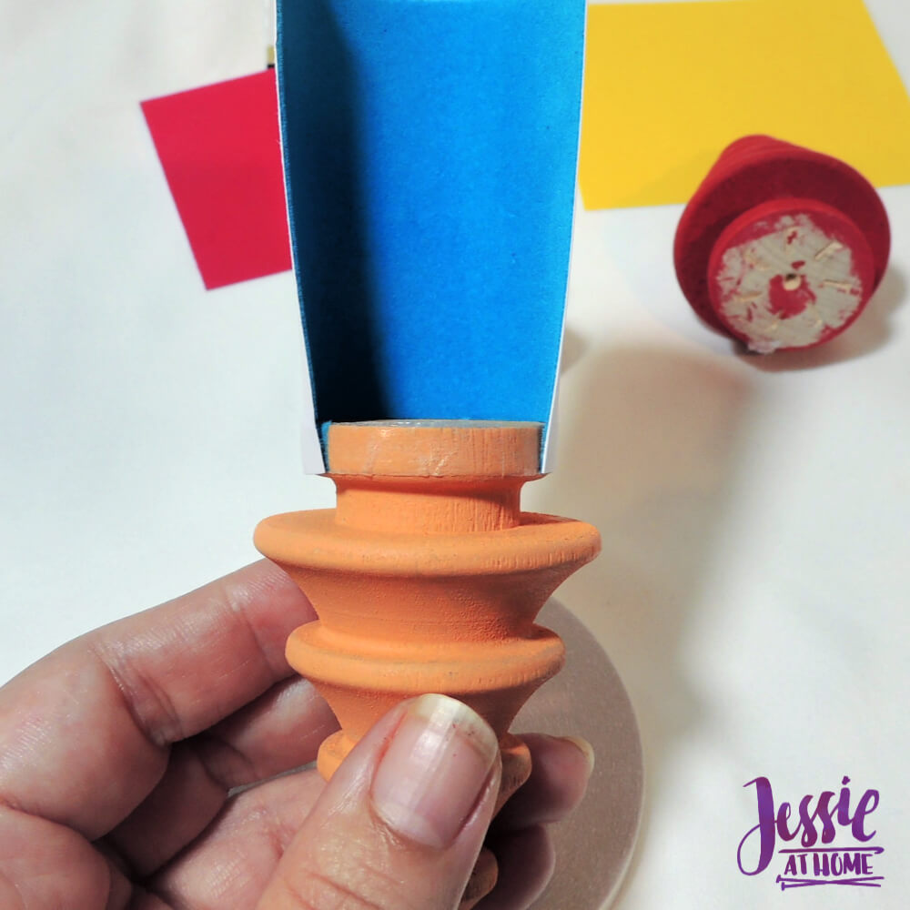 Winter Tree Craft - Mini wood trees with paint, flocking, and beads!