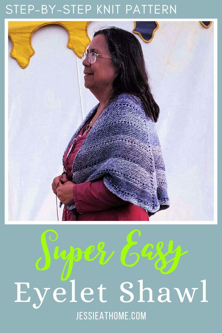 Learn How To Knit a Shawl With This Simple Eyelet Row Knitting Pattern