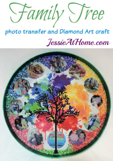 Family Tree Craft- Photo transfer and Diamond Art creation