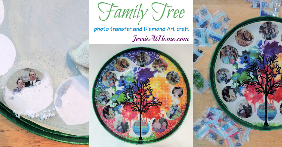 Family Tree Craft- Photo transfer and Diamond Art creation