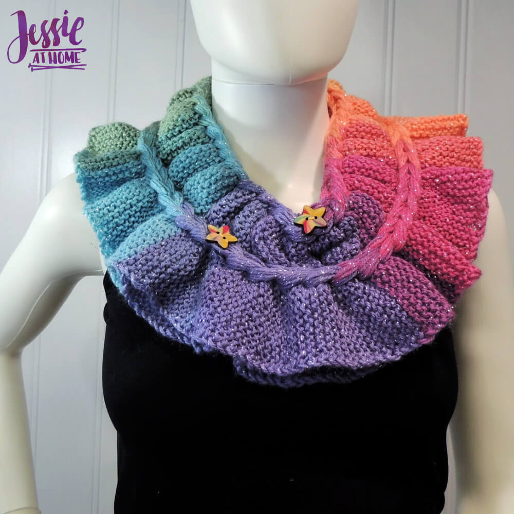 A modern knit ruff pattern for a modern knitter - Rainbow Ruffle Cowl