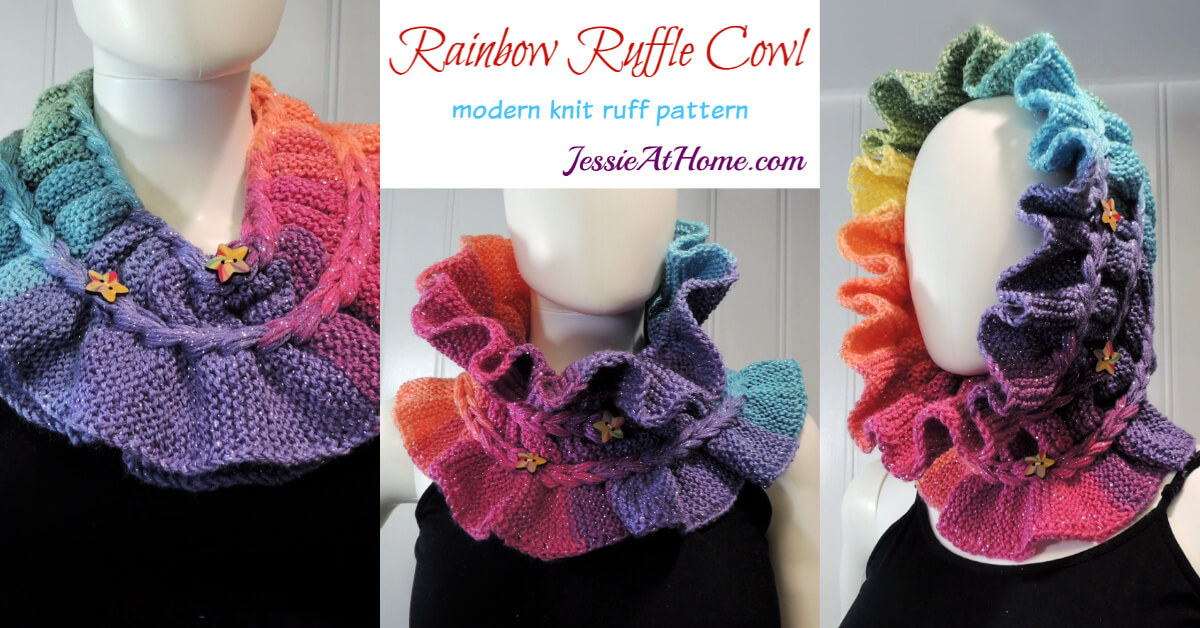 A modern knit ruff pattern for a modern knitter - Rainbow Ruffle Cowl