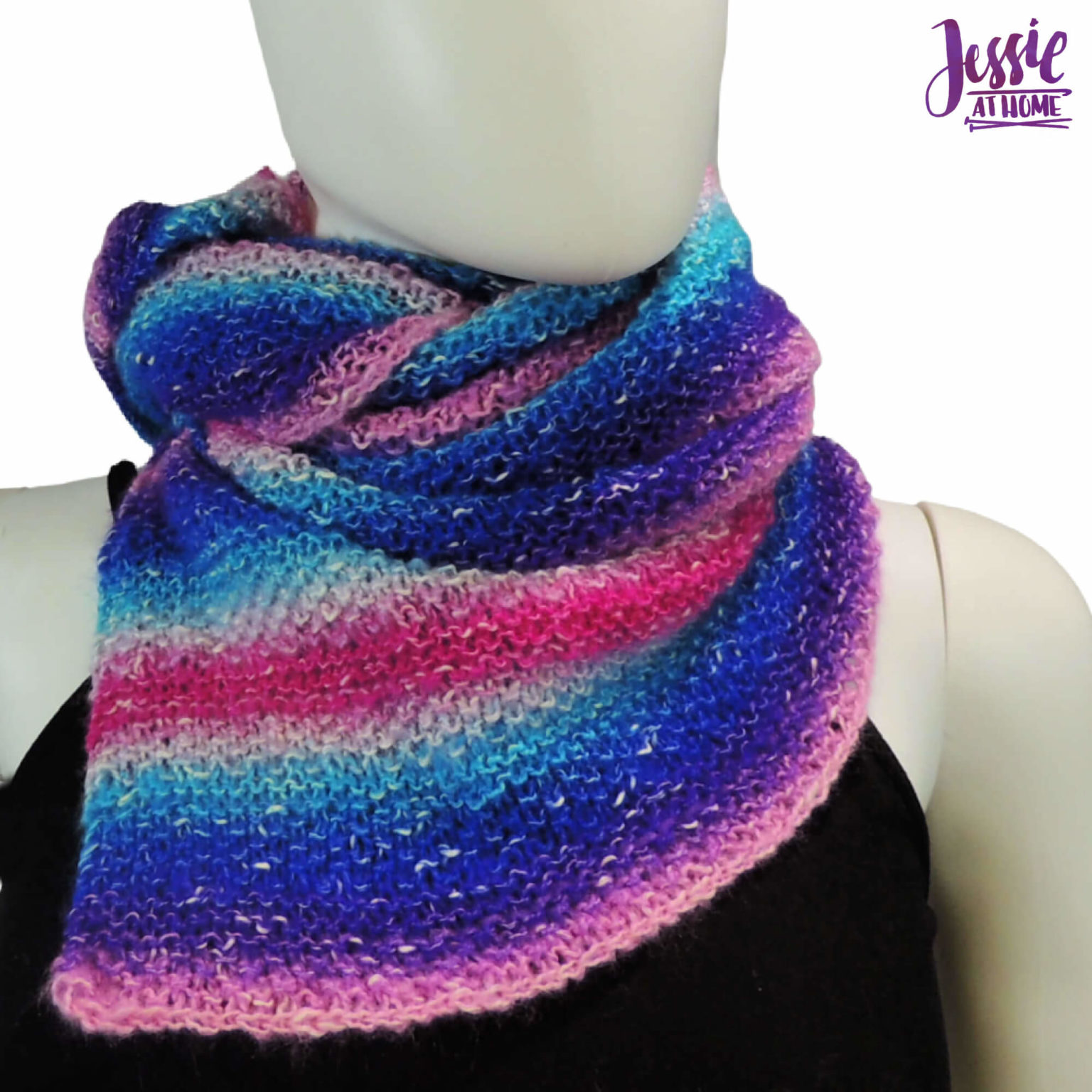 Striped Cake Scarf - a colorful, quick and easy knit! - Jessie At Home