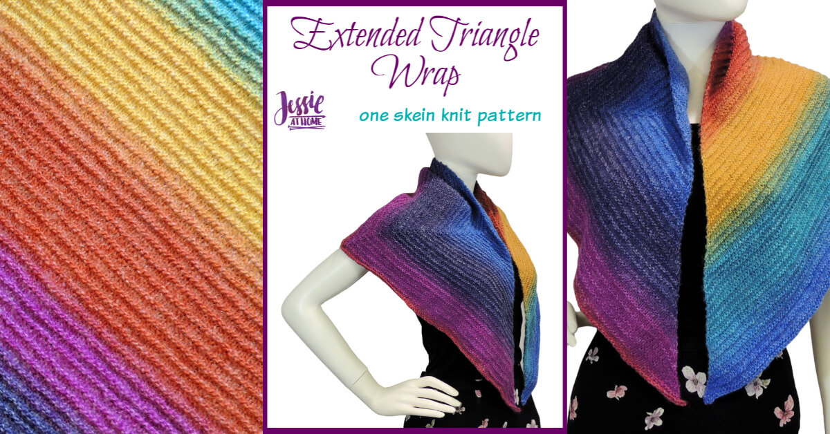 Extended Triangle Wrap - Knit with one skein - Jessie At Home