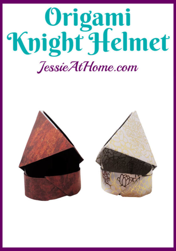 Origami Knight Helmet - written and pictorial tutorial - Jessie At Home