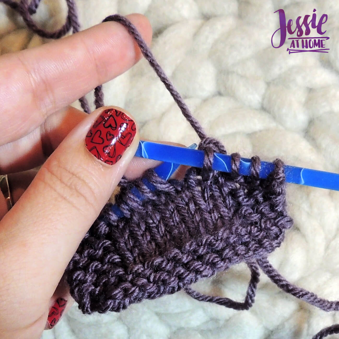 How to K2Tog - Knit Two Together Tutorial - Jessie At Home