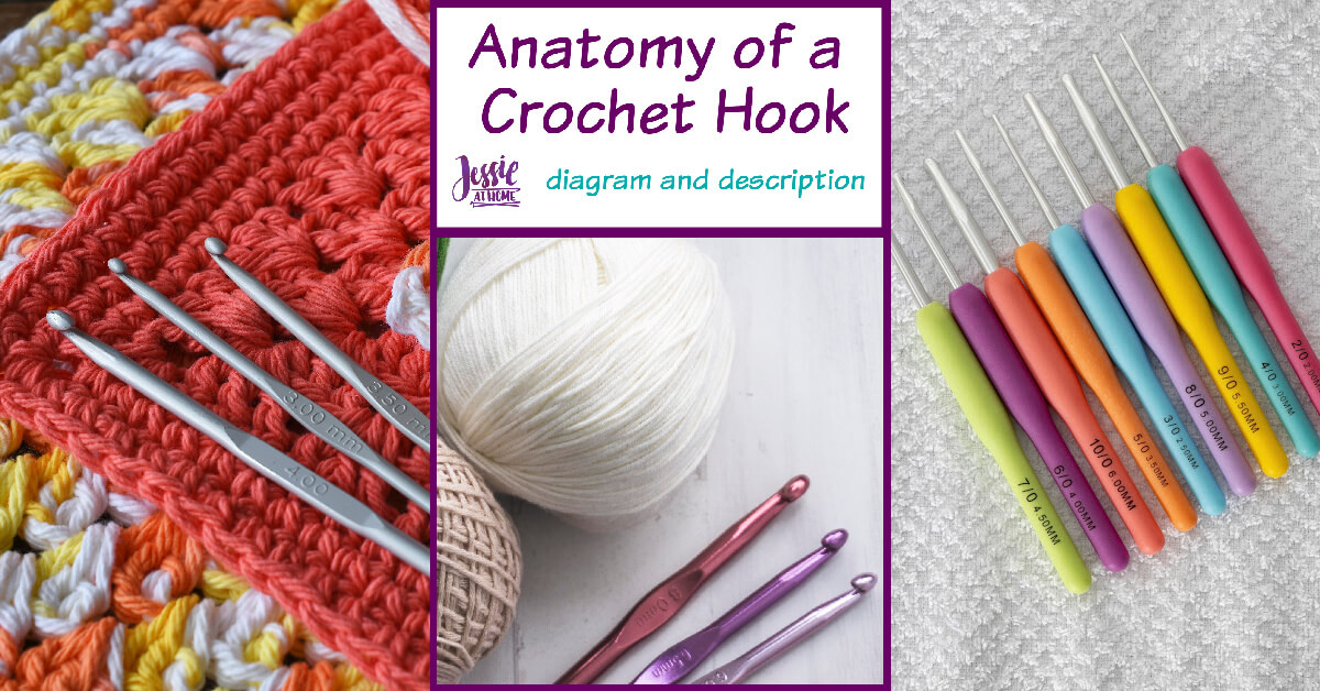 Anatomy of a Crochet Hook - diagram and description - Jessie At Home