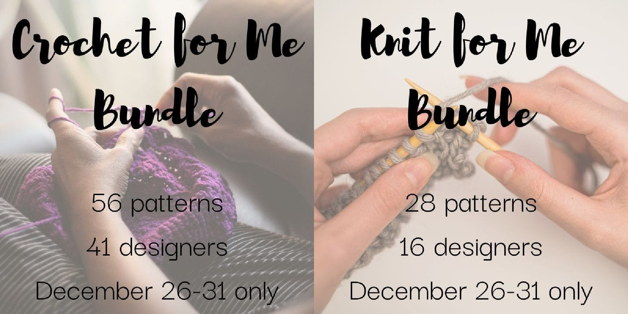 Crochet and Knit For Me Pattern Bundles - Jessie At Home