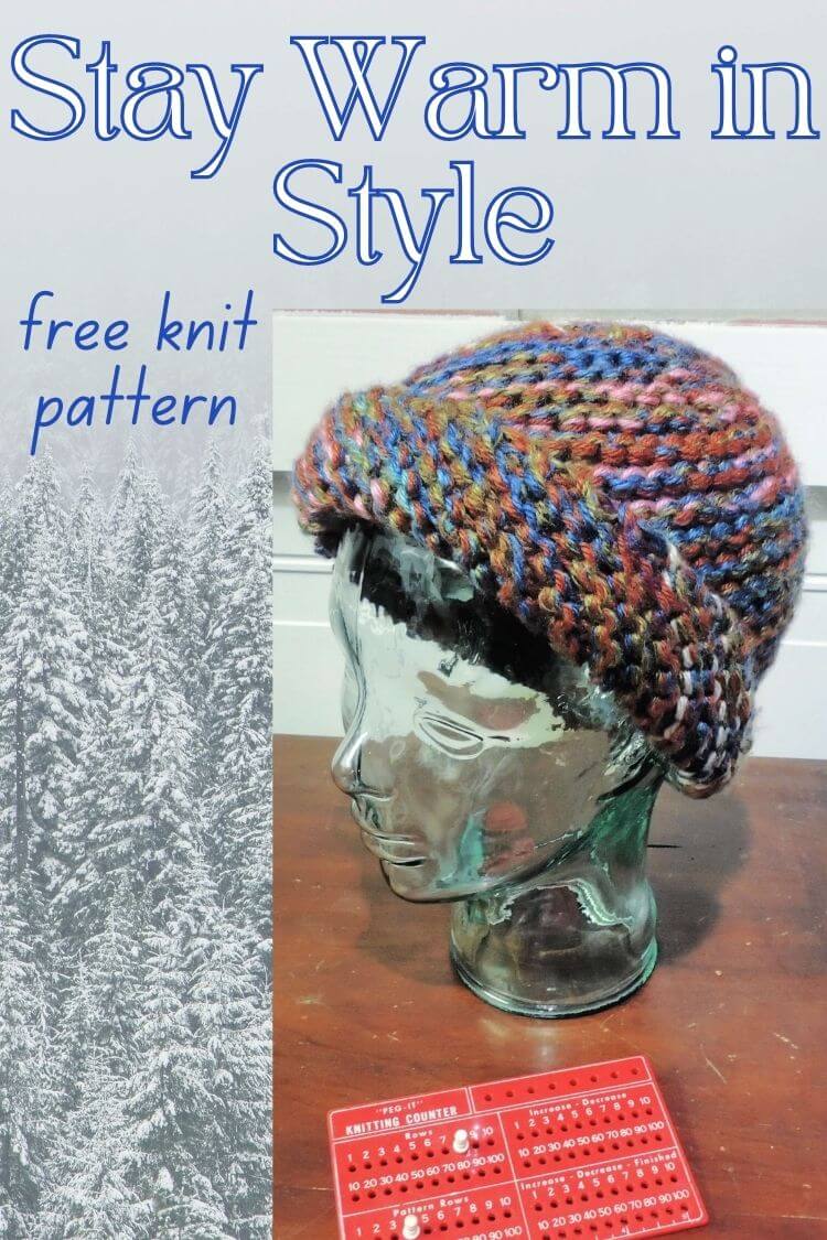 Johnny B Warm Hat - diagonal knit pattern - Jessie At Home