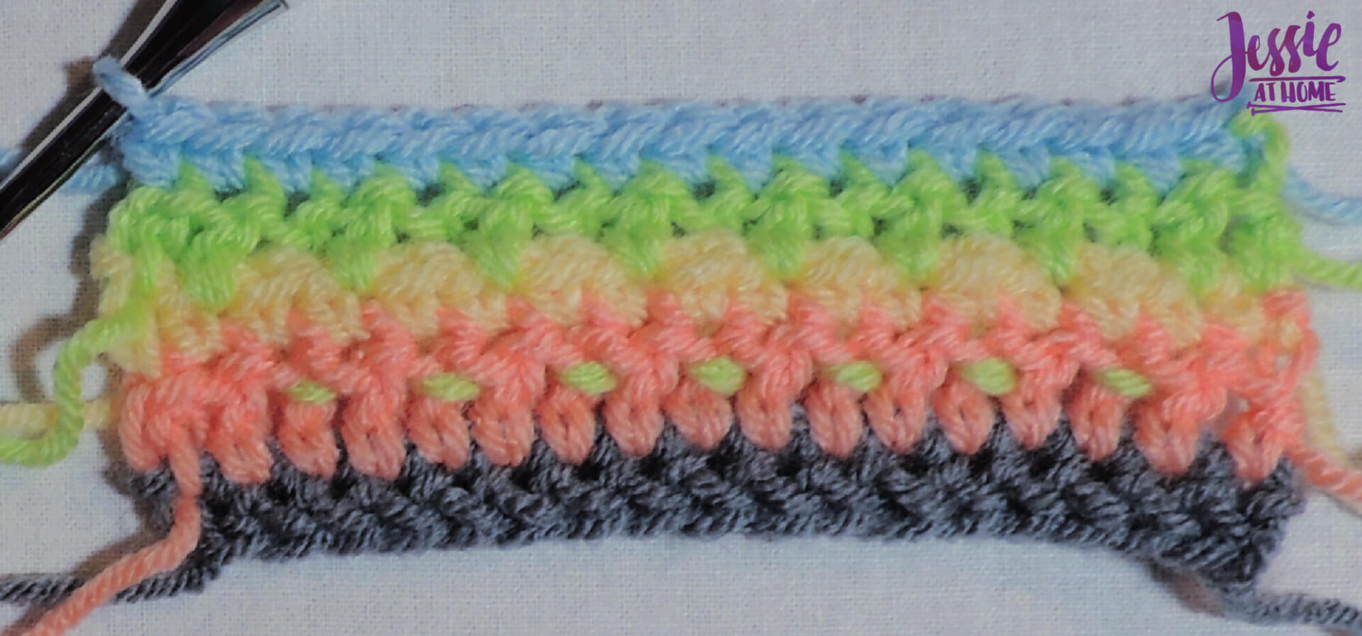 Alpine Stitch - written, photo, and video crochet tutorial - Jessie At Home