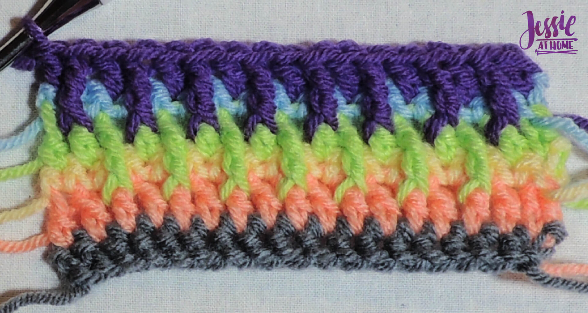 Alpine Stitch - written, photo, and video crochet tutorial - Jessie At Home