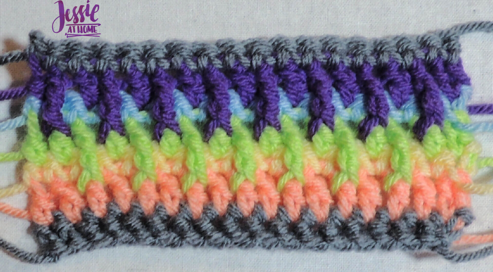 Alpine Stitch - written, photo, and video crochet tutorial - Jessie At Home