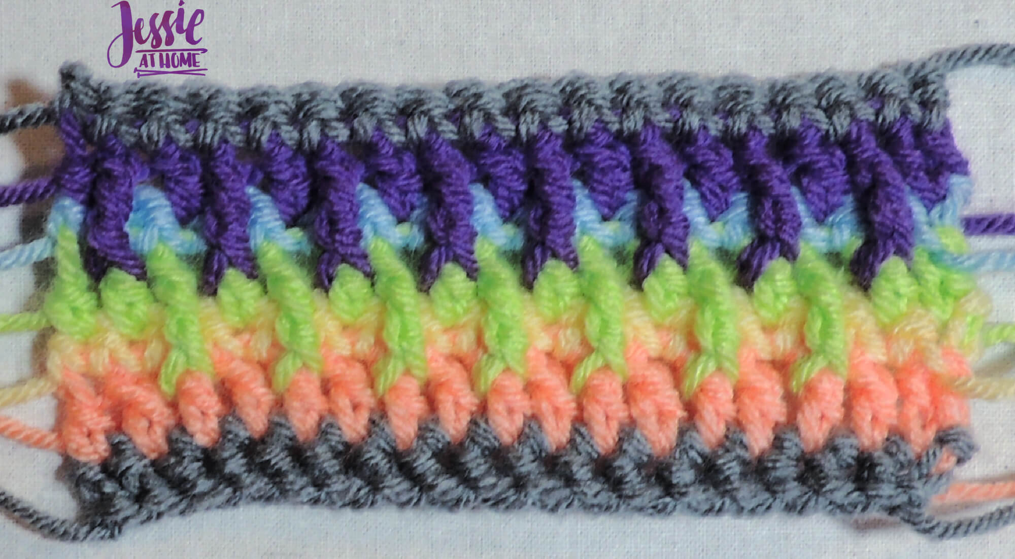 Alpine Stitch - written, photo, and video crochet tutorial - Jessie At Home