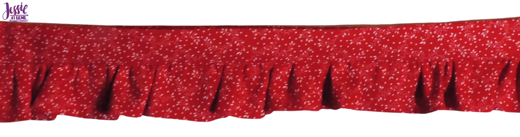 Ruffle Trim for Kitchen Towel - written, photo, & video sewing tutorial
