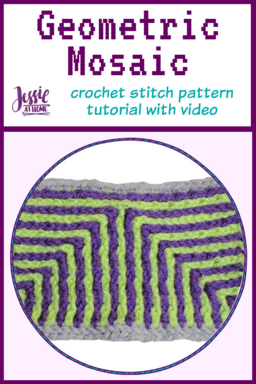 Geometry Mosaic Crochet – free stitch pattern tutorial with video
