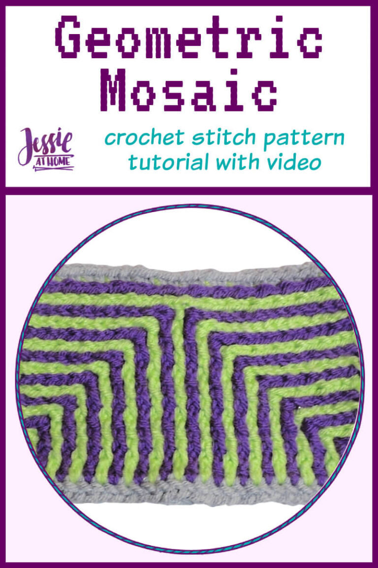 Geometry Mosaic Crochet – free stitch pattern tutorial with video