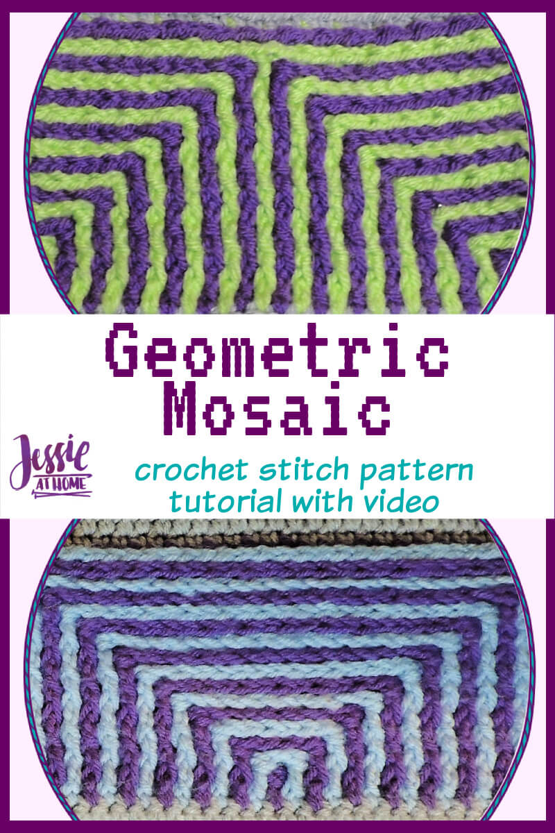 Geometry Mosaic Crochet – free stitch pattern tutorial with video