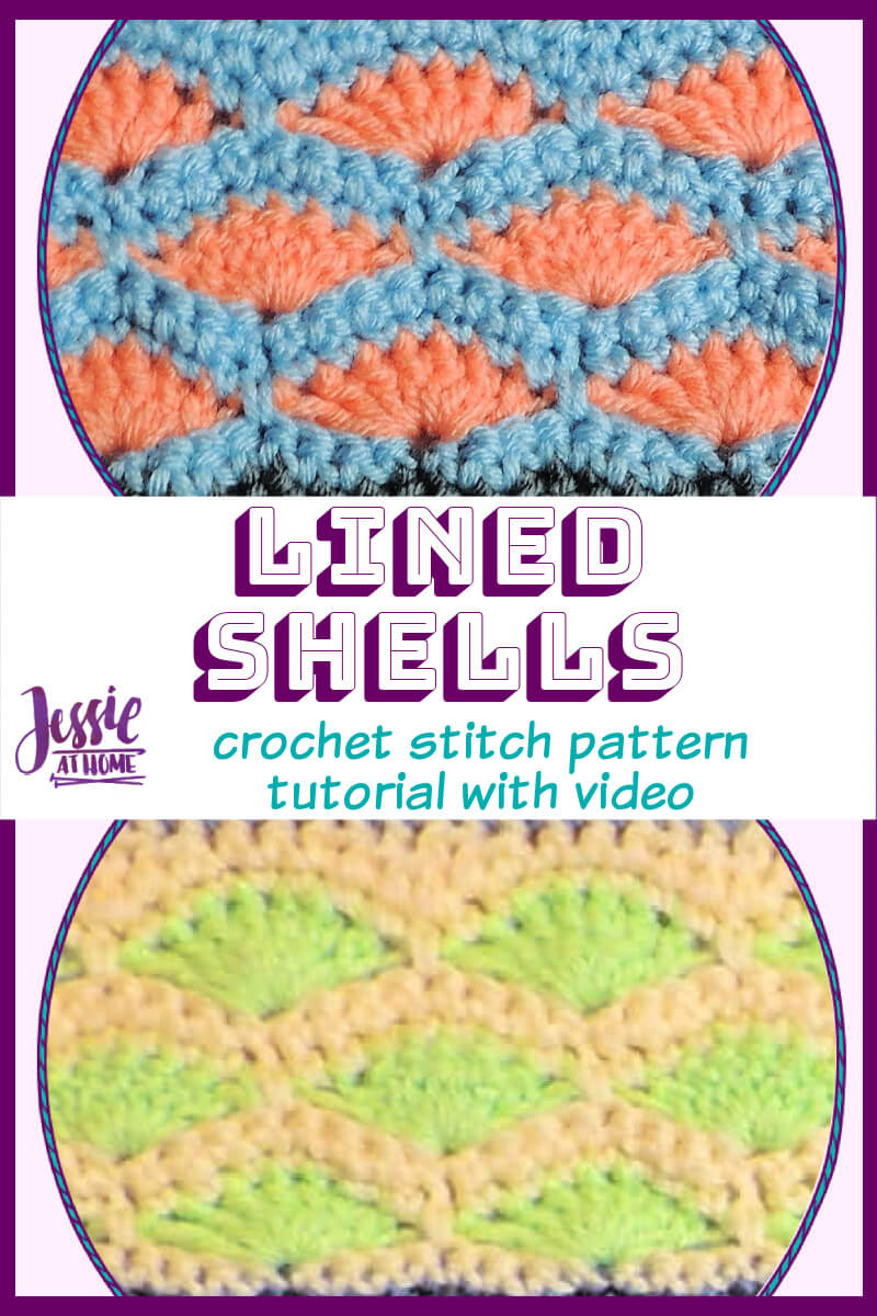Lined Shells – free crochet stitch pattern tutorial with video