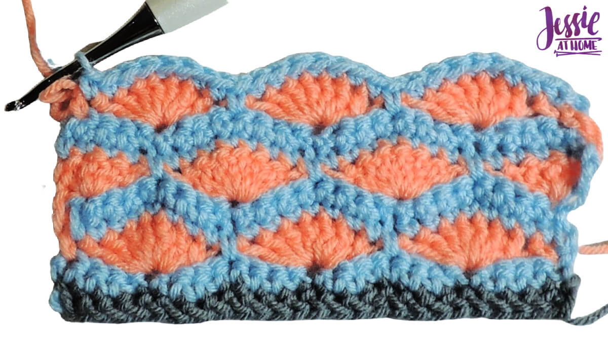 Lined Shells – free crochet stitch pattern tutorial with video