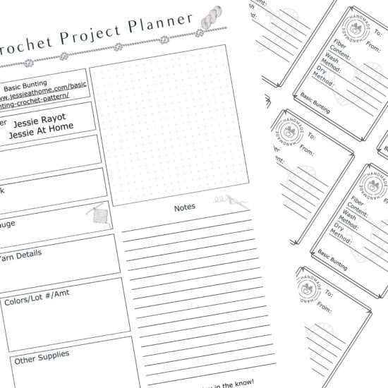 Basic Bunting Crochet Pattern Project Page and Gift Tags – Jessie At Home